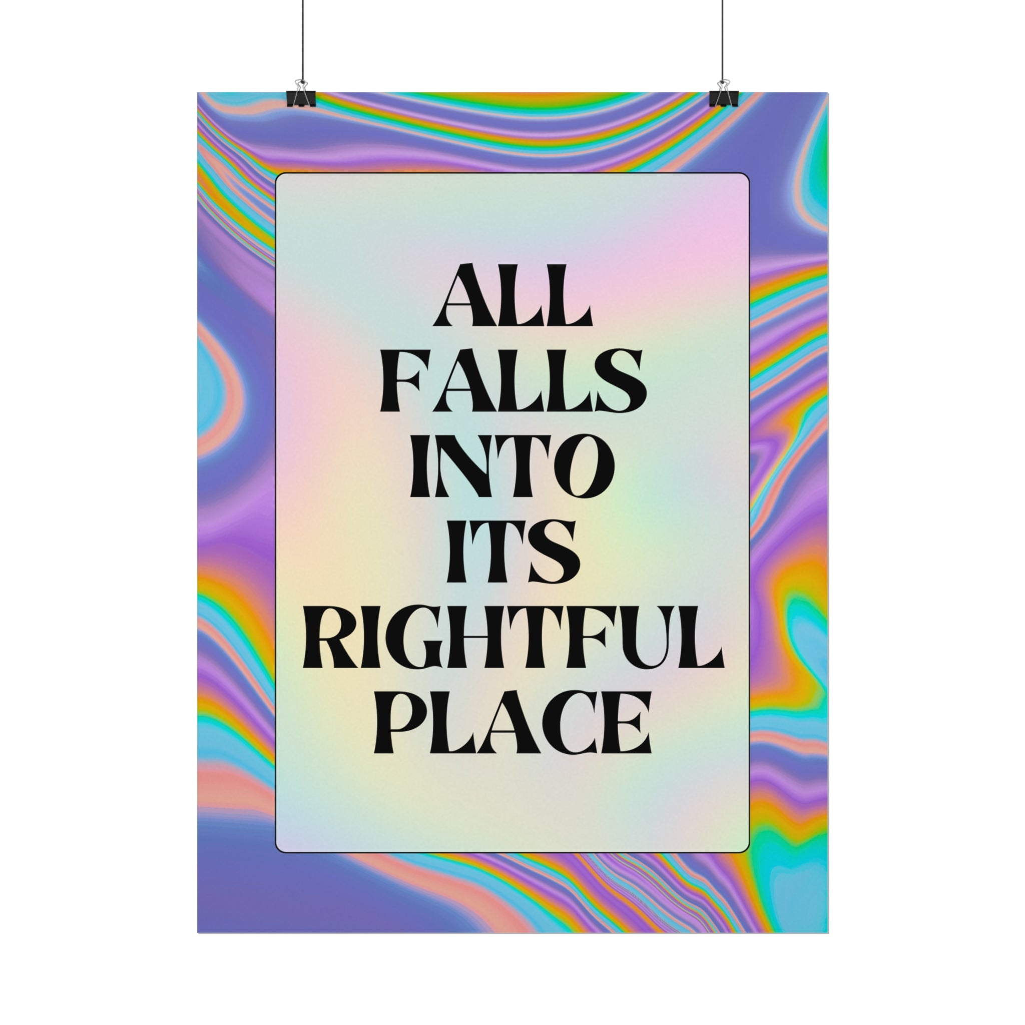 All Falls Into Its Rightful Place - Textured Watercolor Matte Living R ...